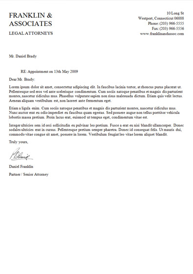 Free Sample Attorney Letterhead Template